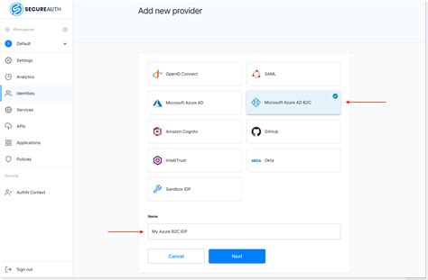 Set Up Azure B2c For Authentication Secureauth Iam Product Docs