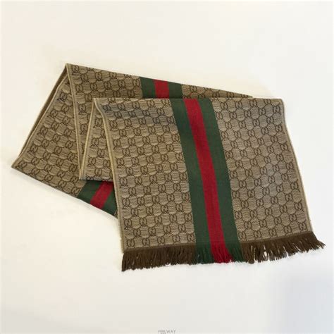 Gucci 머플러 스카프 구찌 Gg모노그램 삼선 울 실크 머플러 원래 명품은 필웨이 Feelway