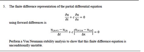 Solved The Finite Difference Representation Of The Chegg Com