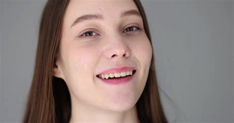 Young Beautiful Woman Winks Playfully Stock Video Video Of Visual