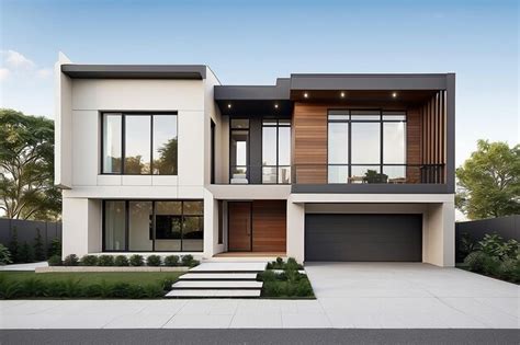 Premium Photo Modern House Exterior With Empty Background For Real