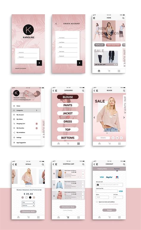 Uiux Design For Karoline Shopping App App Design Inspiration