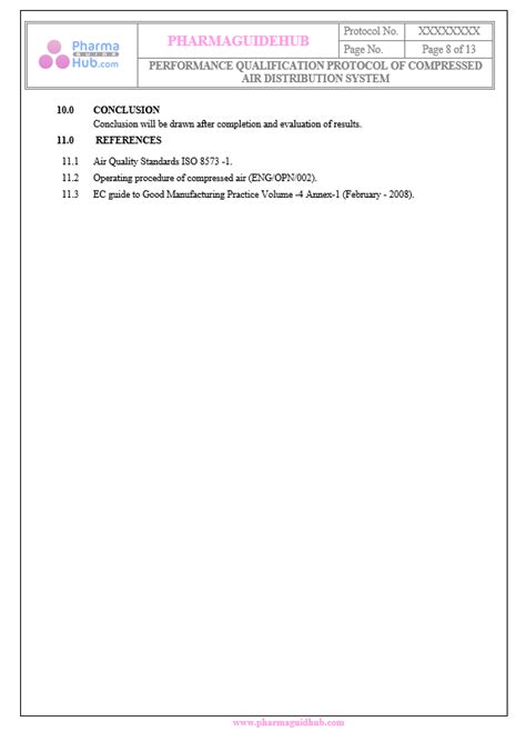 Performance Qualification Protocol Of Compressed Air Distribution