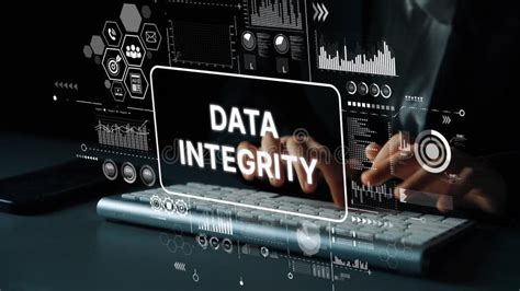 Businessman With Digital Interface Displaying Data Integrity Concept In