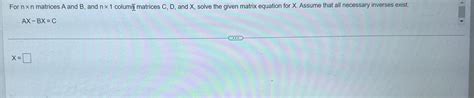 solved for n×n ﻿matrices a and b ﻿and n×1 ﻿colum tilde i