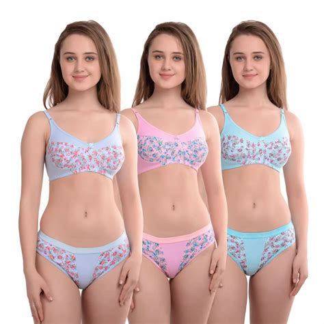 Lycra Printed Pink Flower Bra Panty Set At ₹ 70 Set In Ghaziabad Id