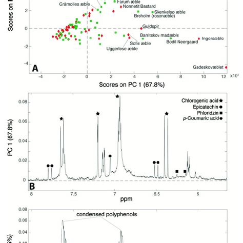 Score Plot A And Pc1 B And Pc2 C Loading Plots Of The Principal Download Scientific