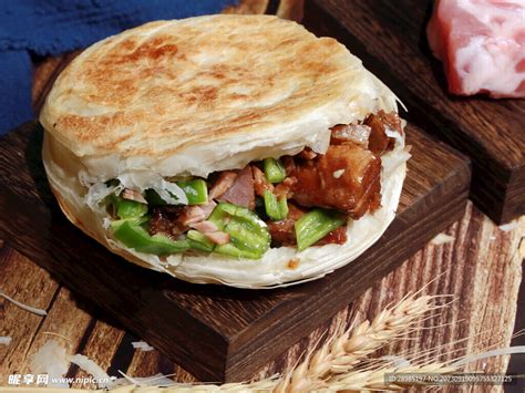 肉夹馍摄影图传统美食餐饮美食摄影图库昵图网