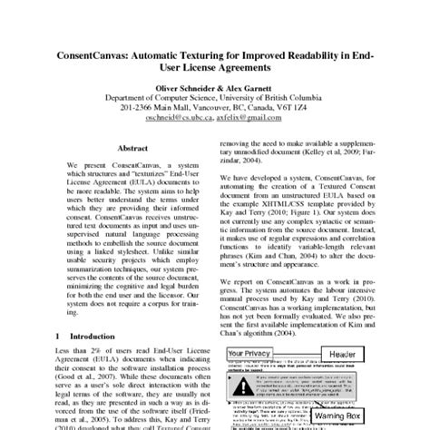 Consentcanvas Automatic Texturing For Improved Readability In End User