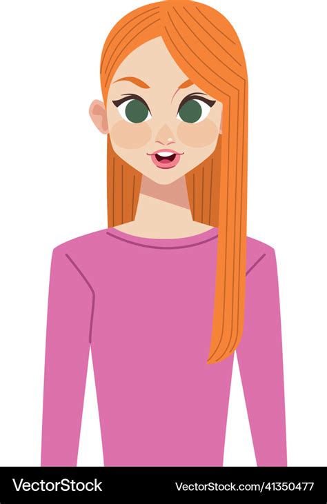 Red Hair Woman Royalty Free Vector Image Vectorstock