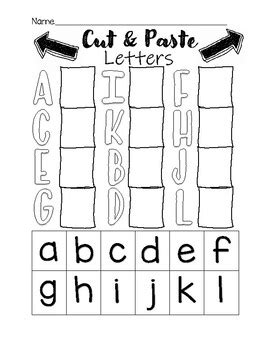 Cut And Paste Letter Match A L By Pocketful Of Pencils Tpt