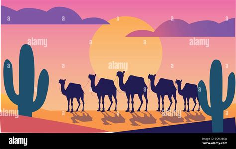 Landscape Sandy Desert Dry Stock Vector Images Alamy
