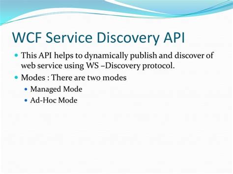 Ws Discovery In Wcf 4 Ppt