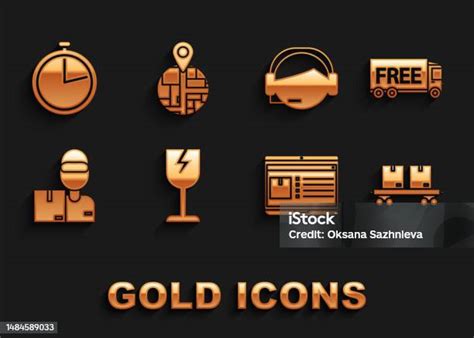 깨지기 쉬운 깨진 유리 기호 무료 배송 서비스 철도 객차 앱 추적 기능이 있는 노트북 배달원 골판지 상자 오퍼레이터 터치 지원