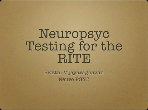 Behavioral Tests Ppt