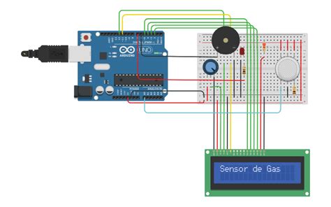 Circuit Design Sensor De Gás Tinkercad