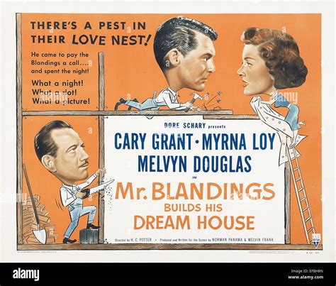 Melvyn Douglas Cary Grant Myrna Loy Poster Mr Blandings Builds His Dream House 1948 Stock