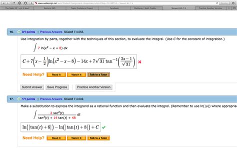 Solved Use Integration By Parts Together With The Techni