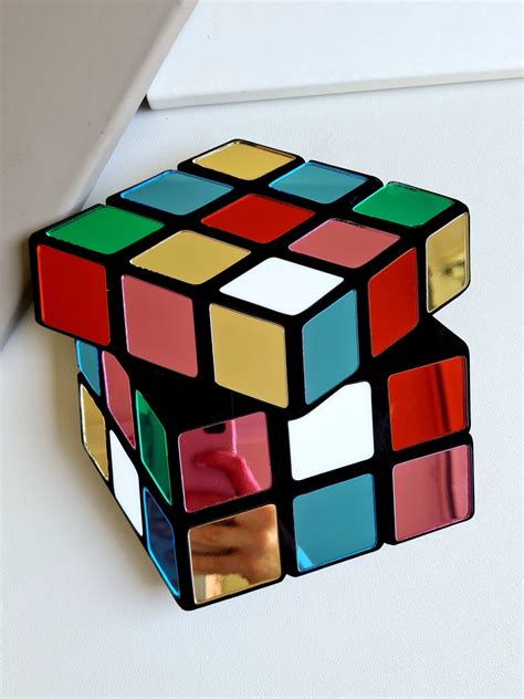 Rubiks Cube Mirror Art Rubiks Cube Wall Decor Gamer Art Puzzle Games