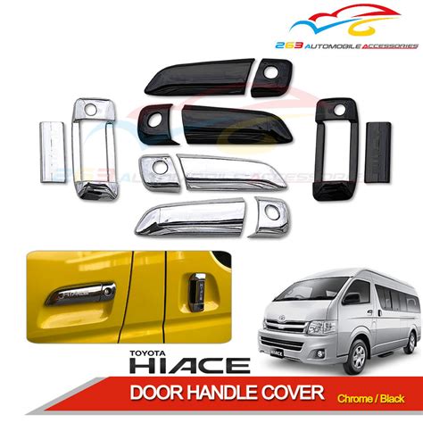 Toyota Hiace Van Kh200 2008 2019 Door Handle Cover Chrome Black 6