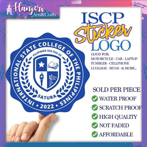Vinyl Stickers Iscp International State College Of The Philippines Logo Waterproof Stickers