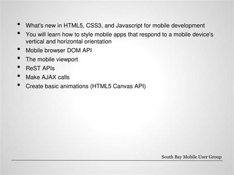 ppt building mobile web applications using html5 and css3 powerpoint