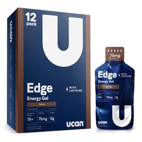 Ucan Edge Energy Gel Shots Mocha Caffeine 12 Pack Sugar Free Ve