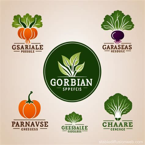 Vegetable Themed Food Retailer Logo Stable Diffusion Online