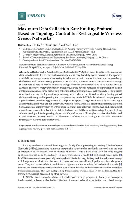 Pdf Maximum Data Collection Rate Routing Protocol Based On Topology