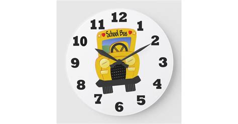 School Bus Large Clock Zazzle