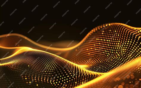 Premium Photo Abstract Waving Particle Technology Background Design Abstract Wave Moving Dots