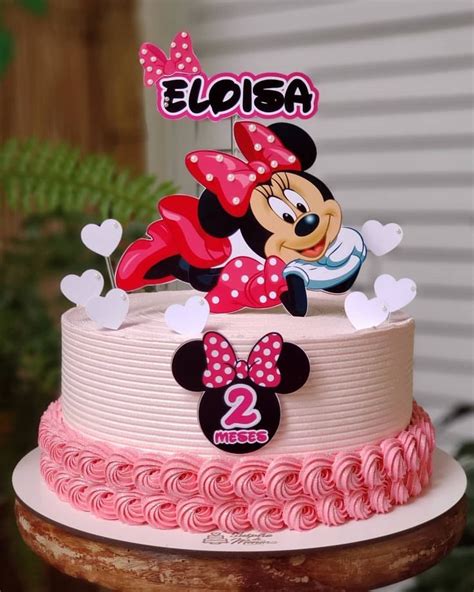 Fotos De Vivianemtiton Em Topper De Bolo 63f Pastel De Minnie Pastel