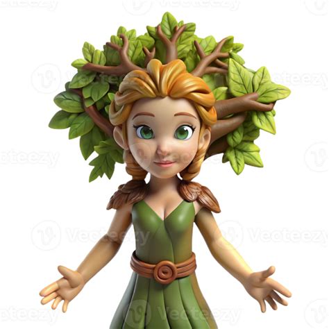 Magnificent Abstract A Graceful Dryad Emerging From An Ancient Oak Tree