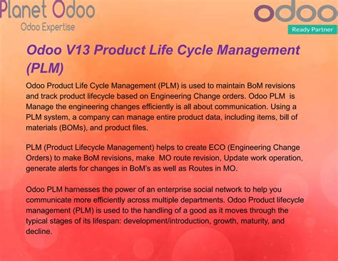 Odoo V Product Life Cycle Management Plm PPT