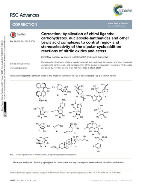 Pdf Cheminform Abstract Application Of Chiral Ligands Carbohydrates