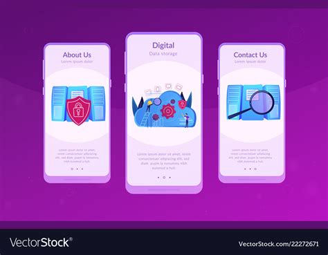 Cloud Storage App Interface Template Royalty Free Vector