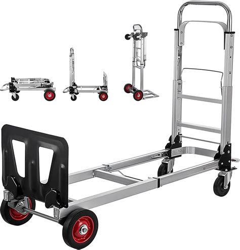 Shzond 330 Lbs Collapsible Hand Truck Folding Aluminum Dolly With 4