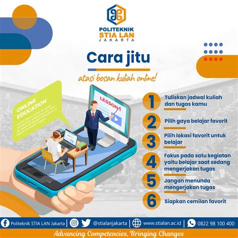 Tips Agar Menghilangkan Rasa Bosan Belajar Online Politeknik Stia Lan Jakarta