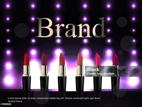 3d 그림에서 스 칼 렛 배경 광고에 대 한 최신 유행 화장품 디자인에 고립 된 패션 립스틱 광고 립스틱에 아래로 흐르는 액체 텍스처 3차원 형태에 대한 스톡 벡터 아트 및