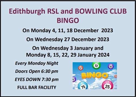 Edithburgh Rsl And Bowling Club Bingo Yorke Peninsula Council