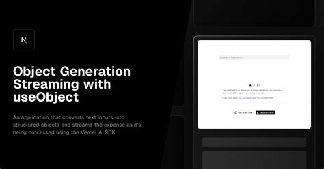 Object Generation Streaming With Useobject