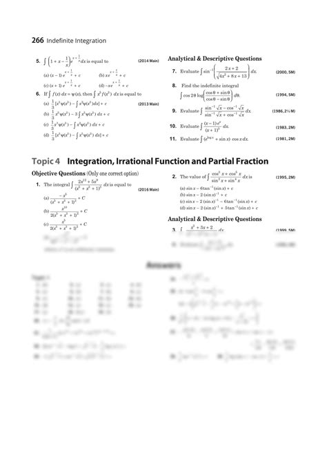 SOLUTION Indefinite And Definite Integral Studypool
