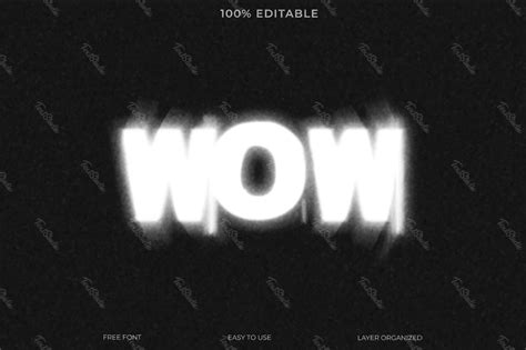 Wow Glow Text Style Effect Photoshop Premium Psd File