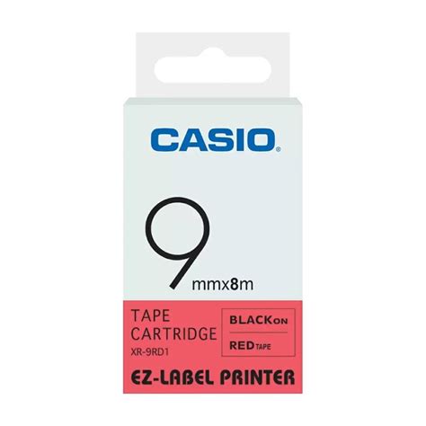Casio 9mm Black On Red Ez Label Cartridge Xr 9rd1