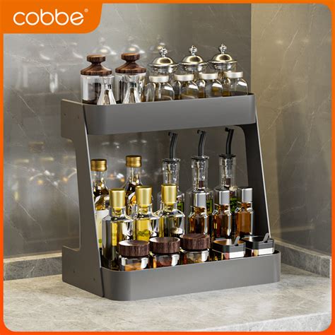 卡贝调料架刀架多功能台面枪灰厨房置物架菜板刀具筷子挂钩收纳架 虎窝淘