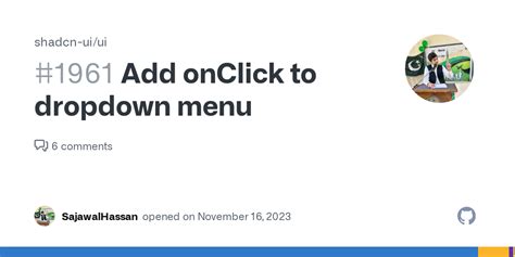 Add Onclick To Dropdown Menu · Issue 1961 · Shadcn Uiui · Github