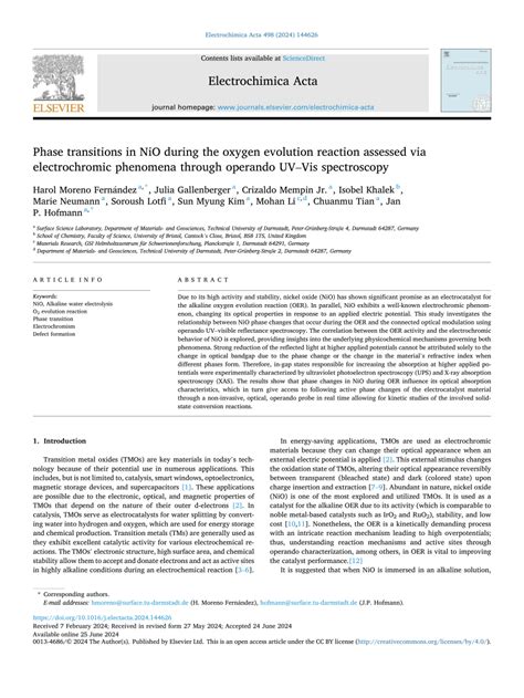 Pdf Phase Transitions In Nio During The Oxygen Evolution Reaction