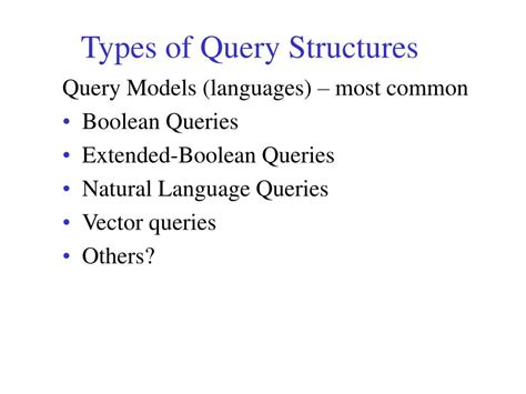 PPT Query Models PowerPoint Presentation Free Download ID 4455395