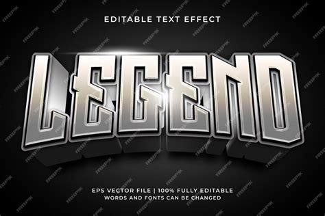 Premium Vector Legend Text Effect Editable Metallic Esport Gaming