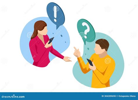 Isometric Question Marks Message Box With Question Chatbot Technology